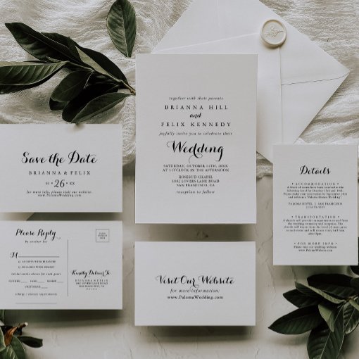 Modern Calligraphy Wedding Invitation | Zazzle