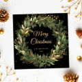 Stylish Elegant Green Gold Christmas Holiday Card | Zazzle