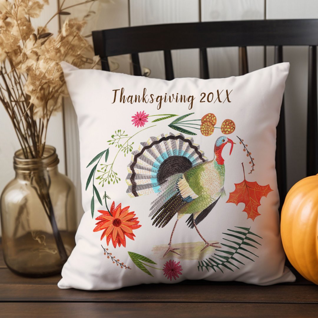 Rustic Elegant Turkey Thanksgiving Botanical Placemat | Zazzle