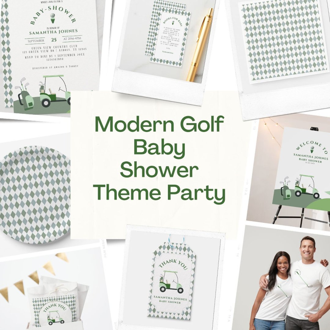 Modern Golf Baby Shower Thank You Card | Zazzle