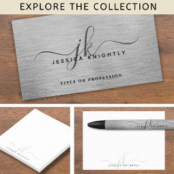 Modern Stylish Gray Monogram Initials Minimal | Zazzle