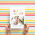 Christmas rainbow colorful bright 1 photo modern holiday card | Zazzle