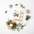 Christmas rainbow colorful bright 1 photo modern holiday card | Zazzle