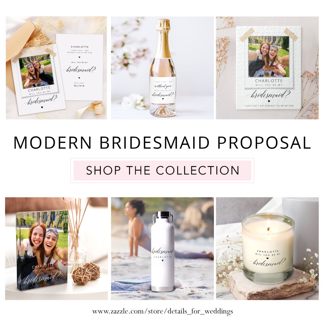 Bridesmaid Proposal Minimalist Calligraphy Sparkling Wine Label | Zazzle