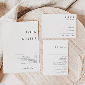 Modern Minimalist Wedding Invitation | Zazzle