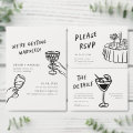 Modern Funky Retro Wedding Menu | Zazzle