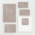 Modern Script Neutral Oh Baby Shower Invitation | Zazzle