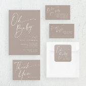 Modern Script Neutral Oh Baby Shower Invitation | Zazzle
