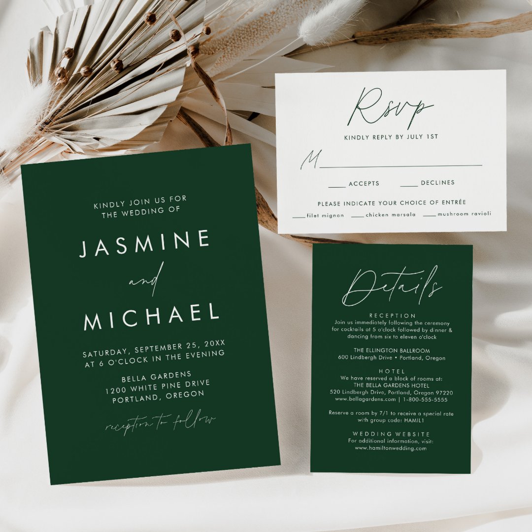 Modern Script Green Photo Save The Date | Zazzle