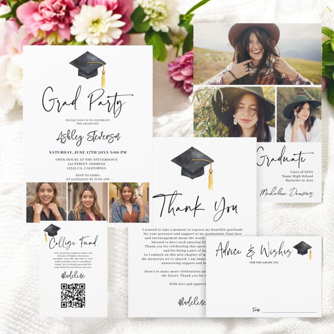 Modern Graduation Party Cap Photo Foam Board | Zazzle