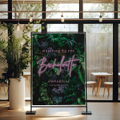 Modern bright pink girly neon bachelorette banner | Zazzle