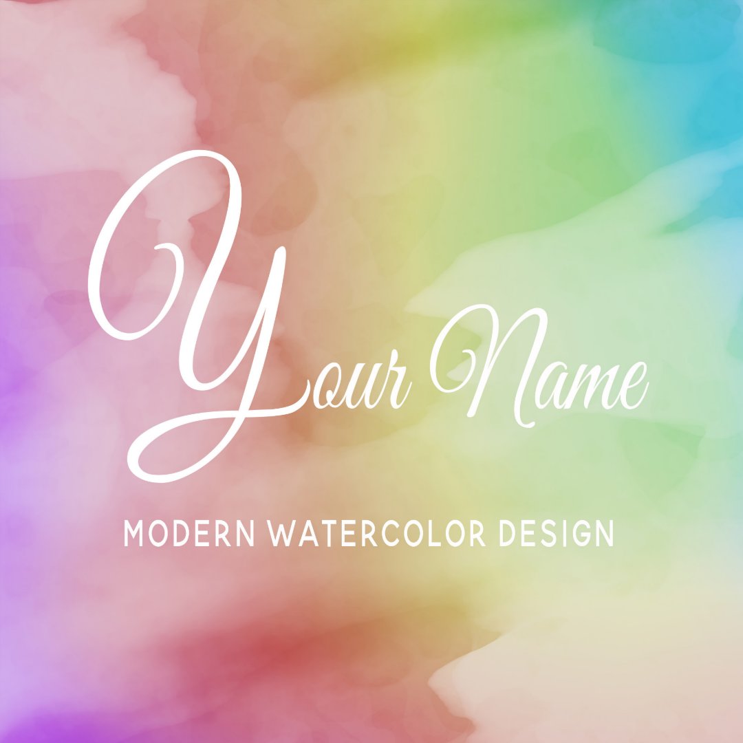Modern Watercolor Script Rainbow - Desk Nameplate | Zazzle