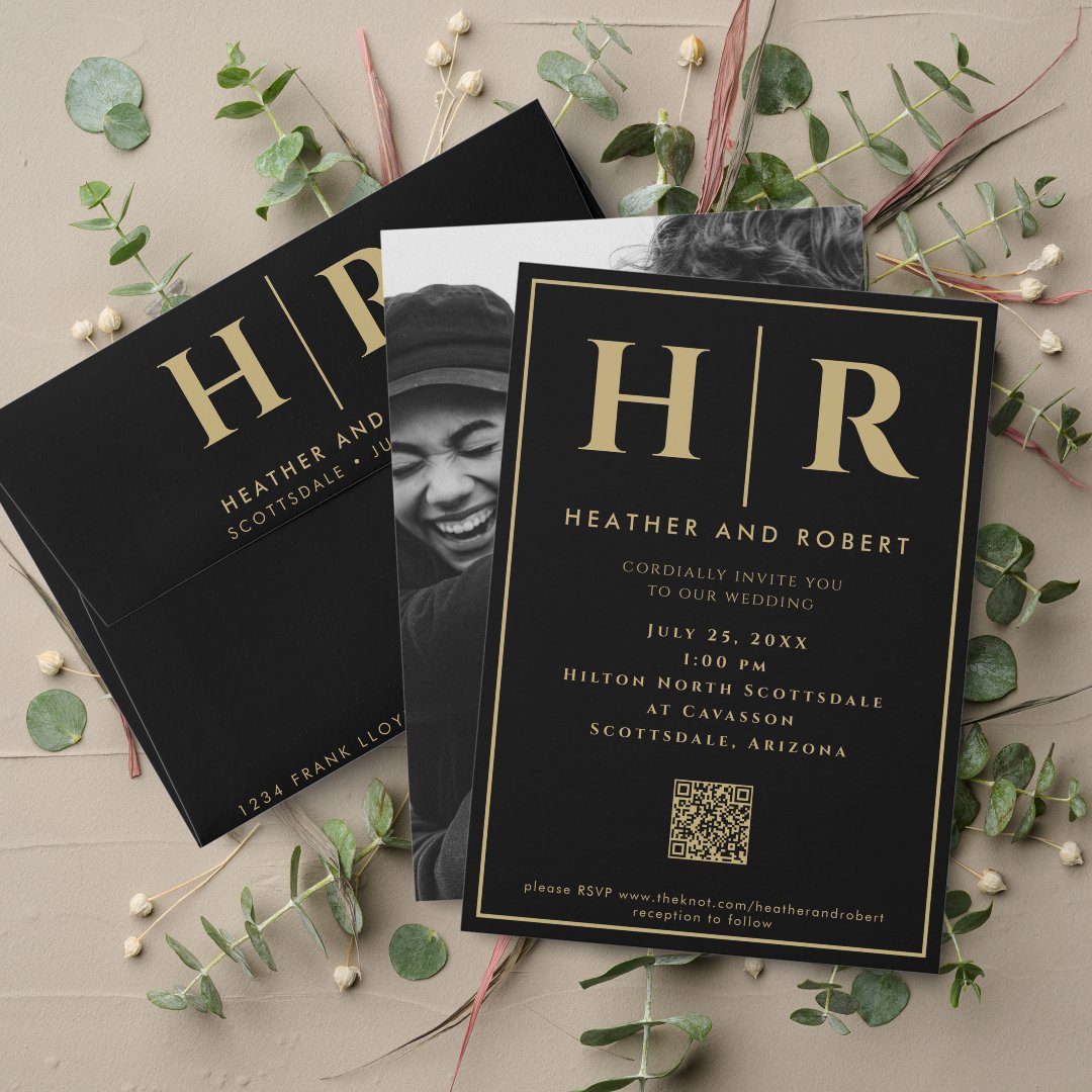 Wedding Monogram Bride and Groom Return Address Label | Zazzle