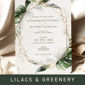 Monstera Gold Watercolor Wedding Invitation | Zazzle