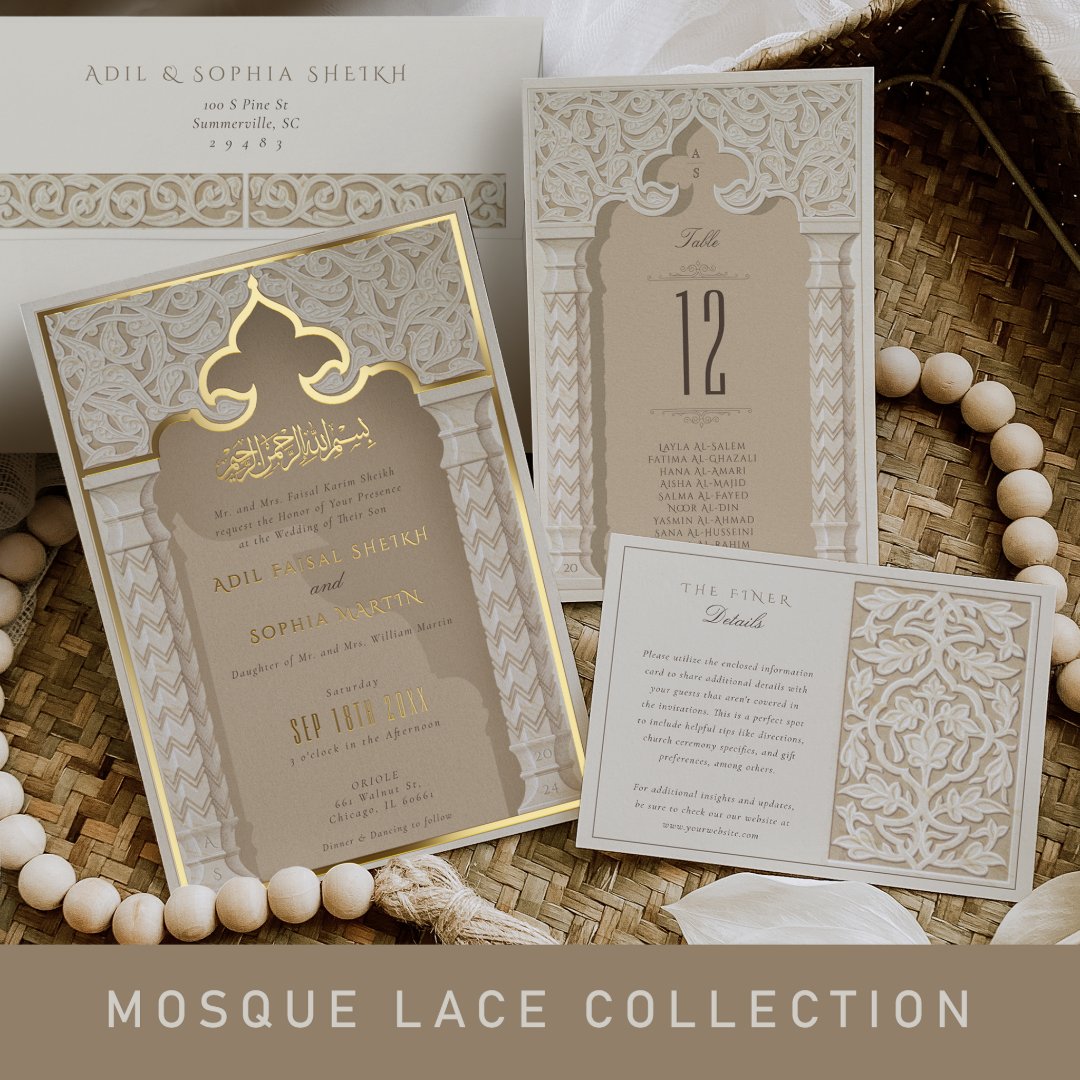 Golden Architectural Elegance Wedding Invitation Foil Invitation | Zazzle