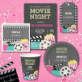 PINK MOVIE NIGHT PARTY INVITATION | Zazzle