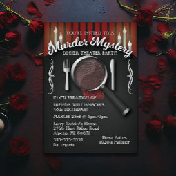 Murder Mystery Dinner Theater Party Invitation | Zazzle