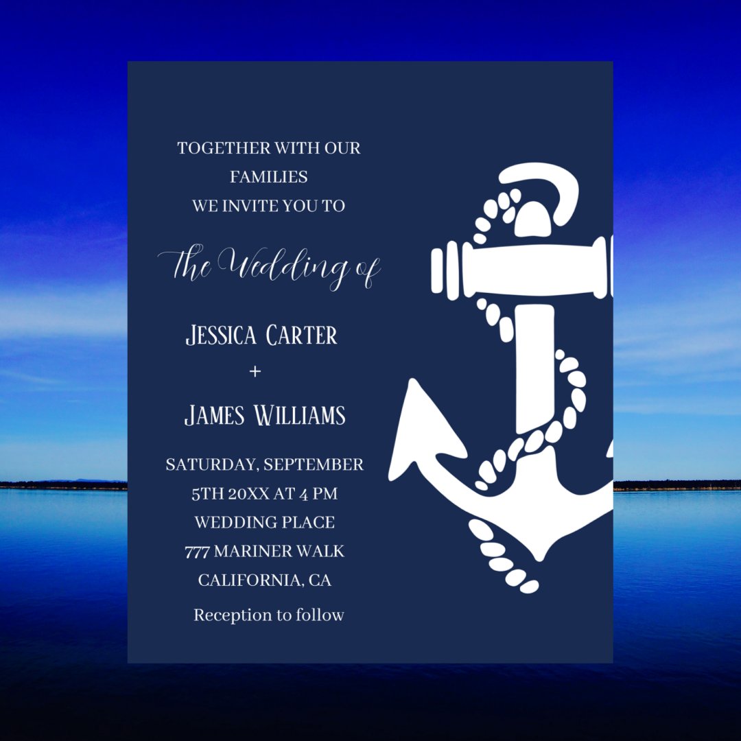 Anchor Navy Blue Nautical Ocean Boat Wedding Hershey's Miniatures | Zazzle
