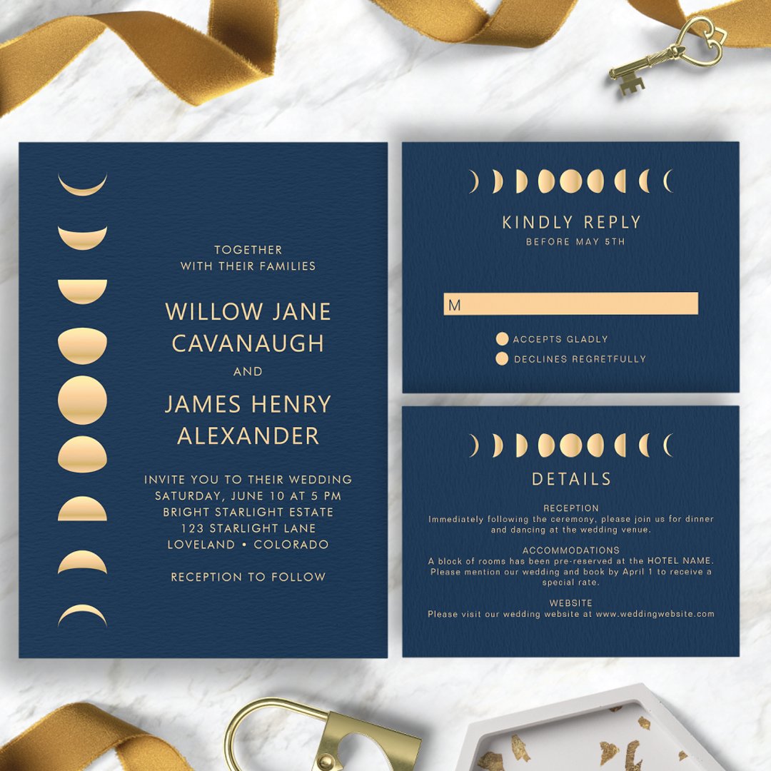 Celestial Blue Wedding Invitation | Zazzle