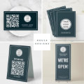 Custom Promotional Business Logo QR Code Blue Retractable Banner | Zazzle