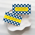 Navy Blue Polka Dots, Polka Dot Pattern, Dots Square Business Card | Zazzle