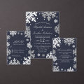 Navy Blue Snowflakes Winter Wedding Place Card | Zazzle