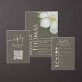 Elegant Vellum Photo Overlay Dark Brown | QR Code All In One Invitation ...