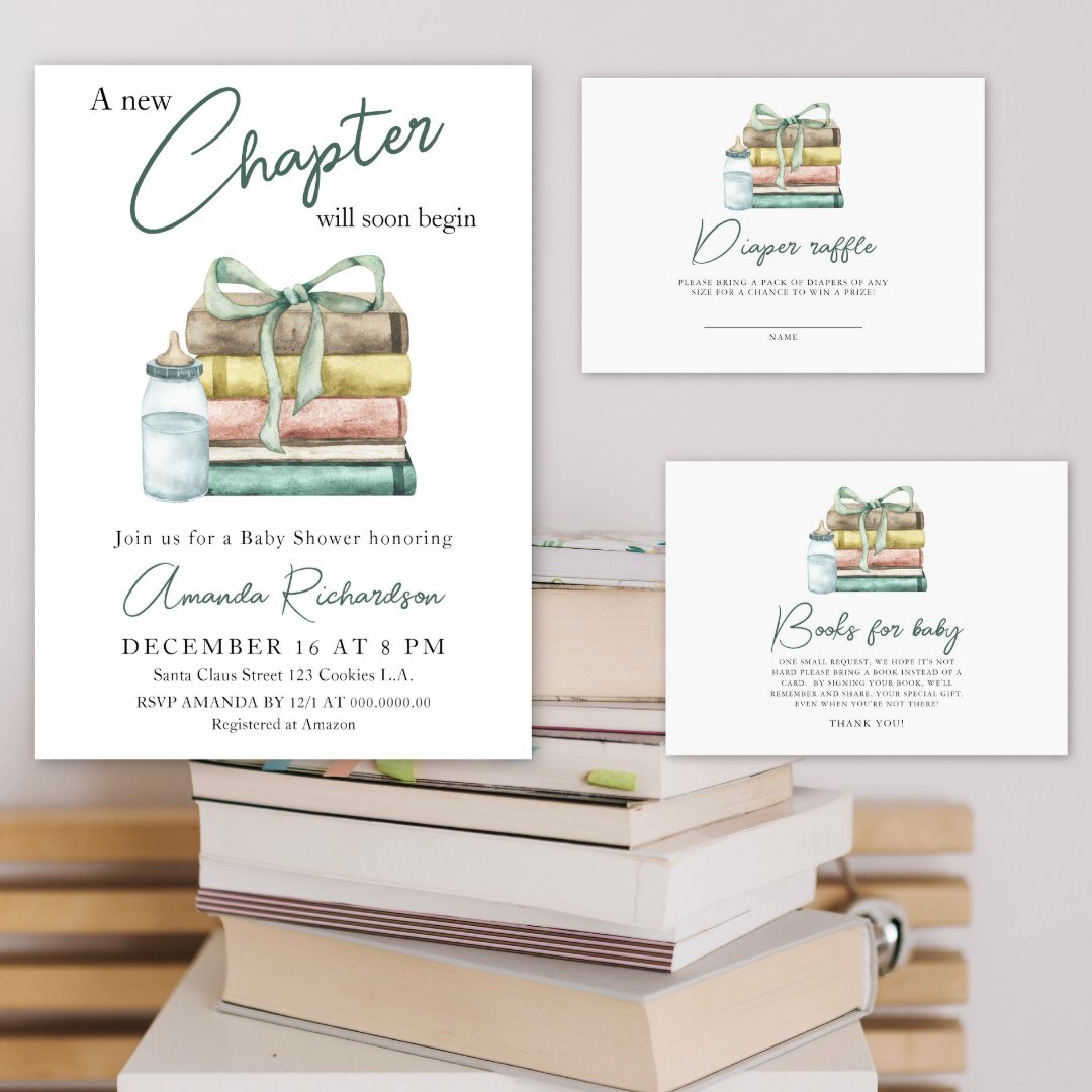 New Chapter Baby shower Display shower Enclosure Card | Zazzle