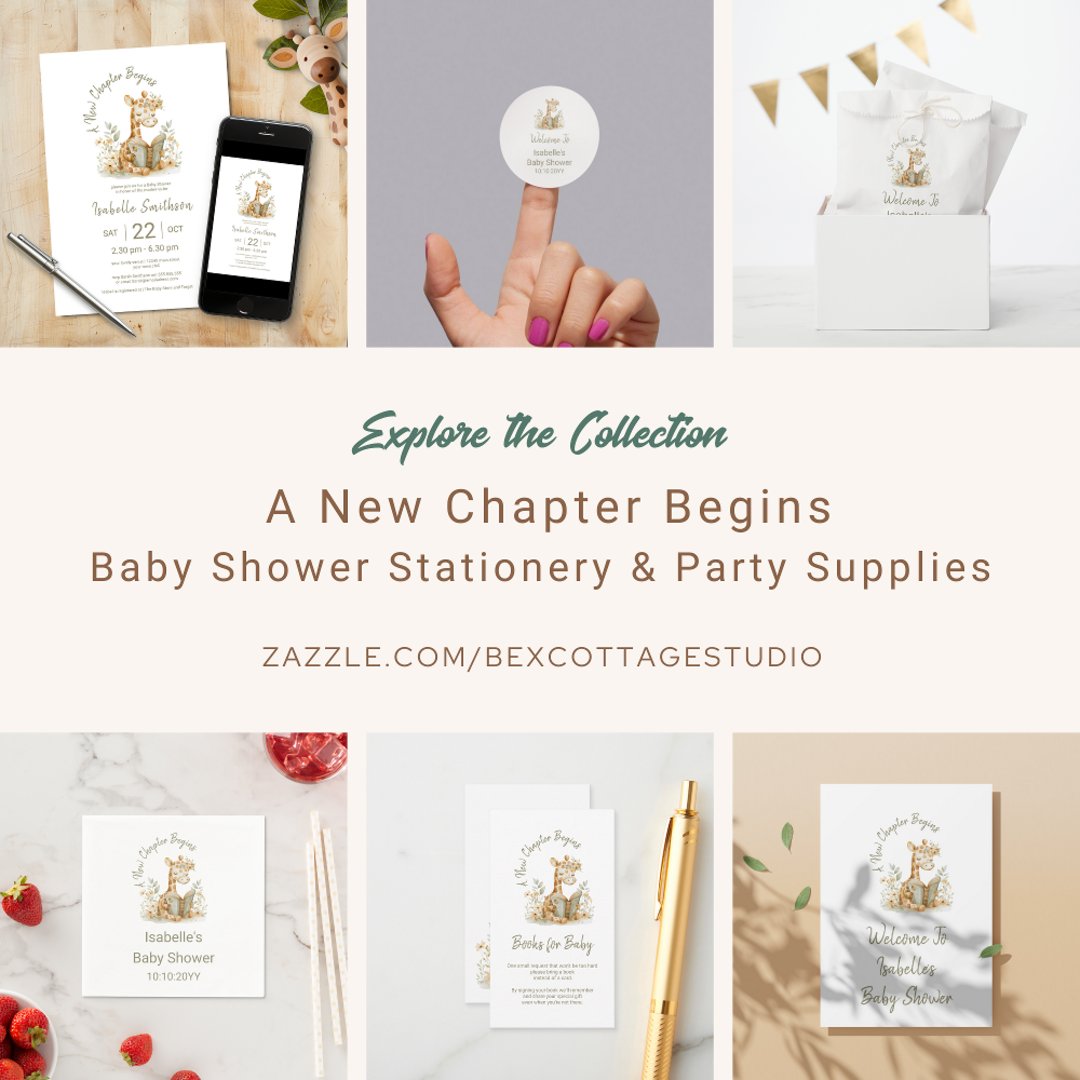 New Chapter Begins Book Baby Shower QR Code Invitation | Zazzle