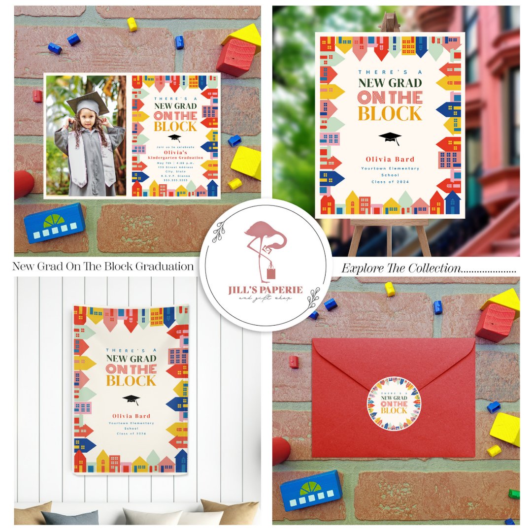 New Grad On The Block Kids Graduation Announcement Sign | Zazzle