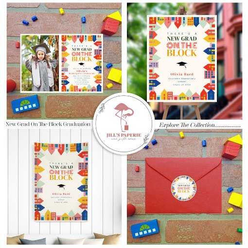 New Grad On The Block Kids Graduation Announcement Sign | Zazzle