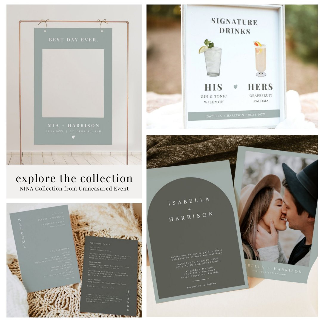 NINA Modern Minimal Sage Green Photo Frame Prop Foam Board | Zazzle