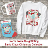 Funny Christmas Swole Santa Claus | Custom Gym Poster | Zazzle