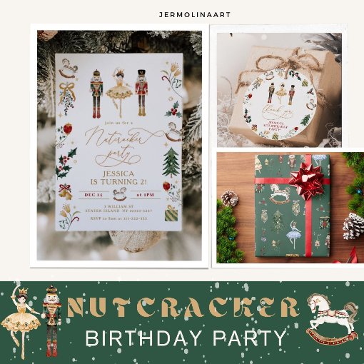 Nutcracker ballerina dance and twirl birthday invitation | Zazzle