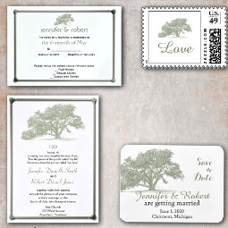 Oak Tree Plantation Wedding Invitation | Zazzle