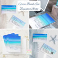 QR Code Ocean Beach Sea Travel Aqua Blue Stylish Business Card | Zazzle