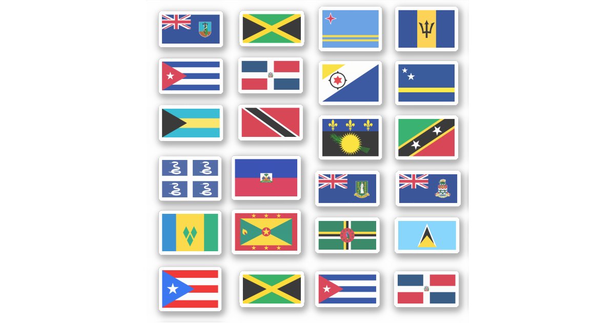 Collection of Caribbean flags Sticker | Zazzle