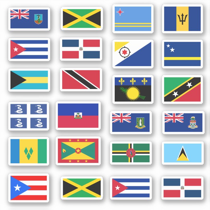 Collection of Caribbean flags Sticker | Zazzle