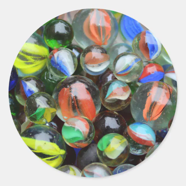 Collection of Glass Marbles Classic Round Sticker | Zazzle