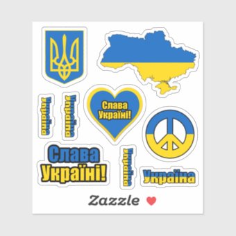 Collection of Ukraine-themed stickers | Zazzle