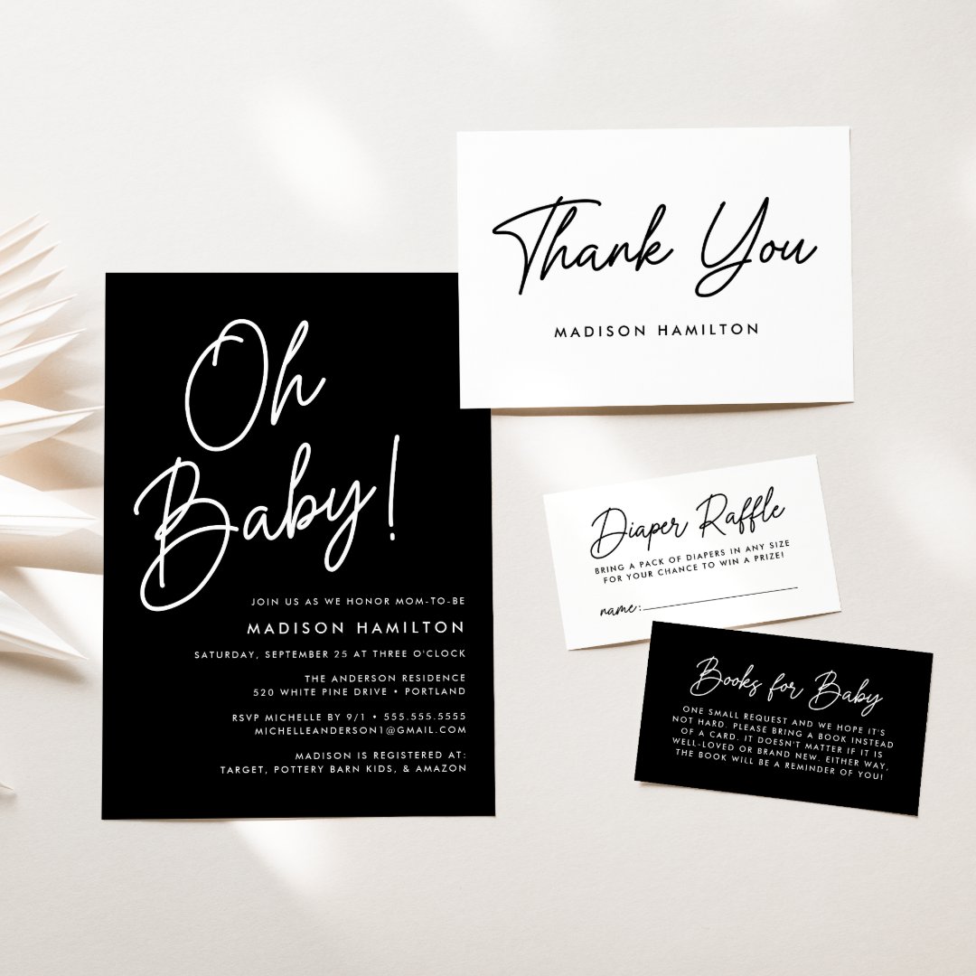 Oh Baby Black Script Baby Shower Welcome Frosted Acrylic Sign | Zazzle