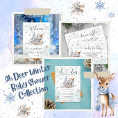 Oh Deer Woodland Winter Baby Shower Bingo Game | Zazzle
