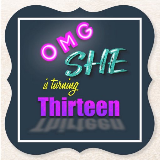 OMG She Is Turning 13 Surprise Party Invitation | Zazzle