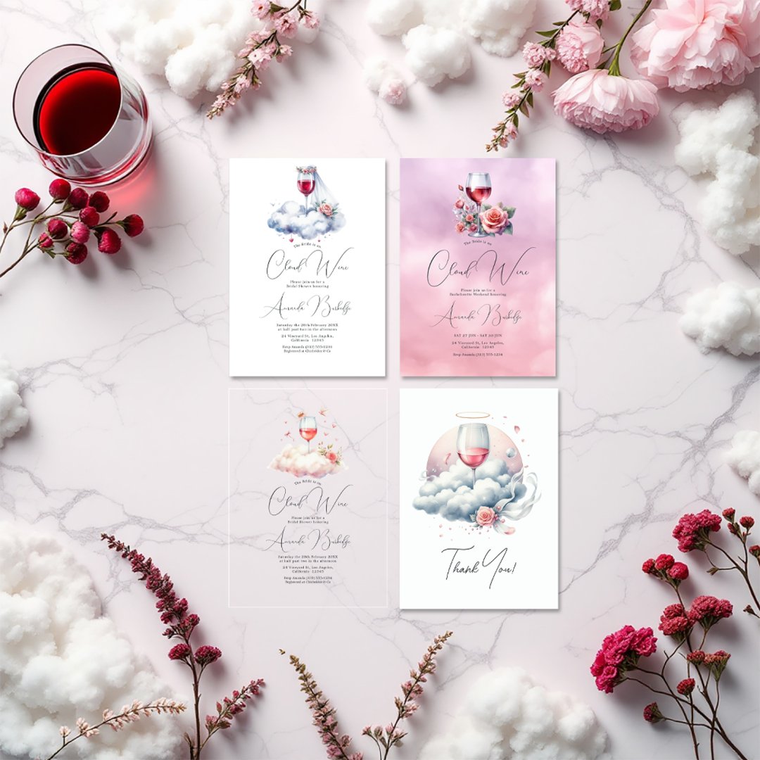 Cloud Wine Bridal Shower Napkins | Zazzle