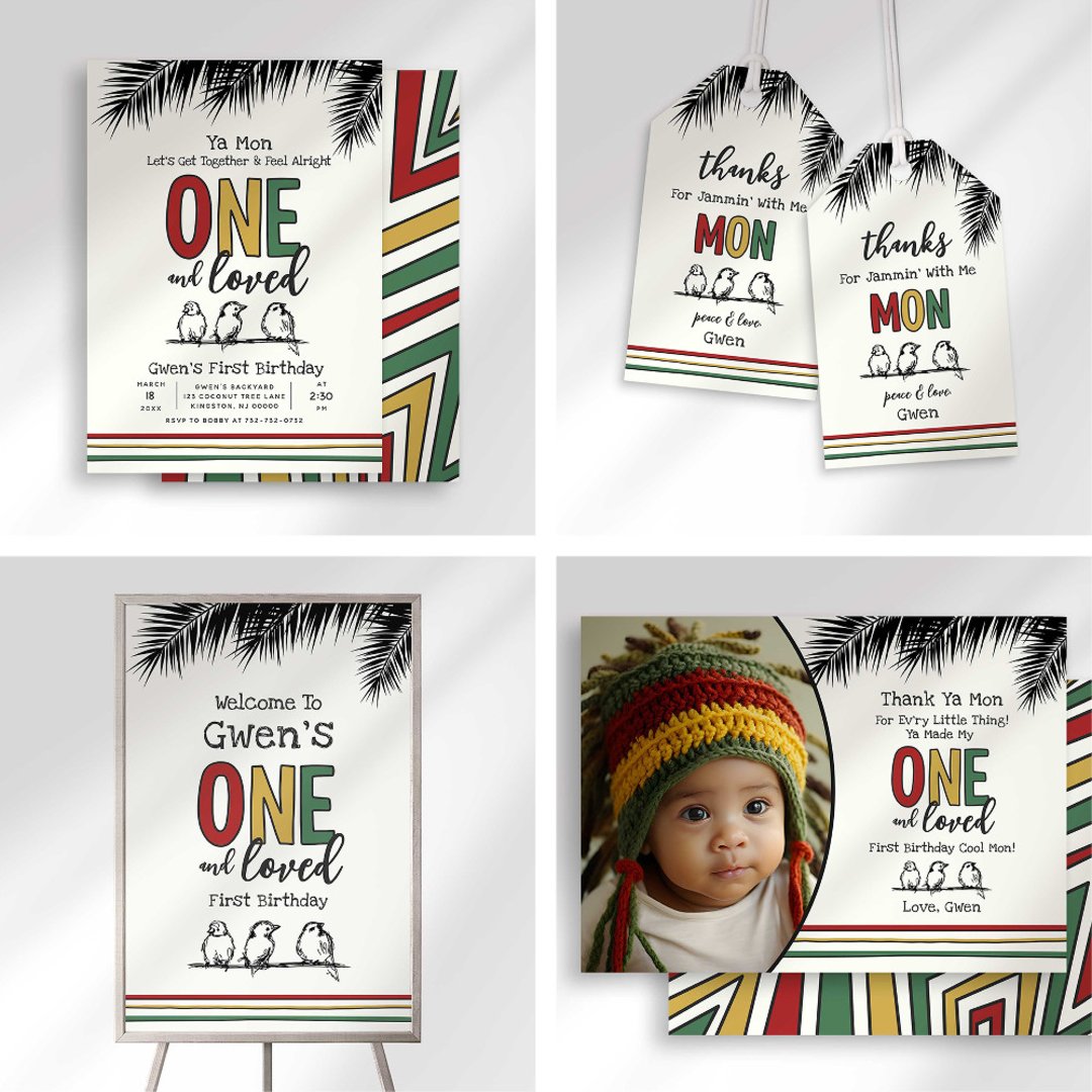 One and Loved First Reggae Birthday Invitation | Zazzle