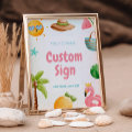 Beach Birthday Sign, Pool Party Welcome Sign | Zazzle