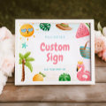 Beach Birthday Sign, Pool Party Welcome Sign | Zazzle