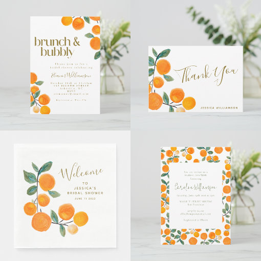 Budget Orange Citrus Fruit Bridal Shower Invite | Zazzle