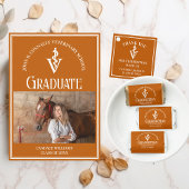 Custom Orange Veterinary School Graduation Party Classic Round Sticker ...