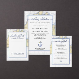 Authentic Nautical Chart Anchor Wedding / Event Place Card | Zazzle